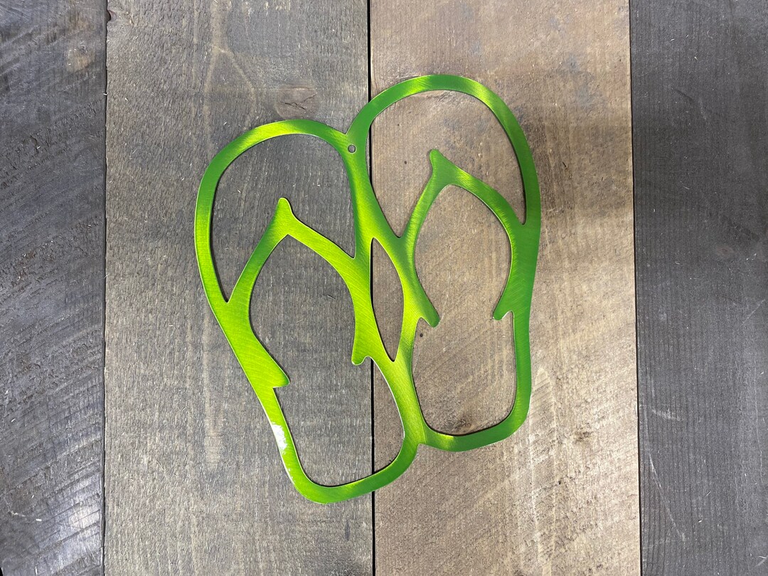 Flip Flop Metal Wall Hanging, Pool House Decor, Beach House Decor ...