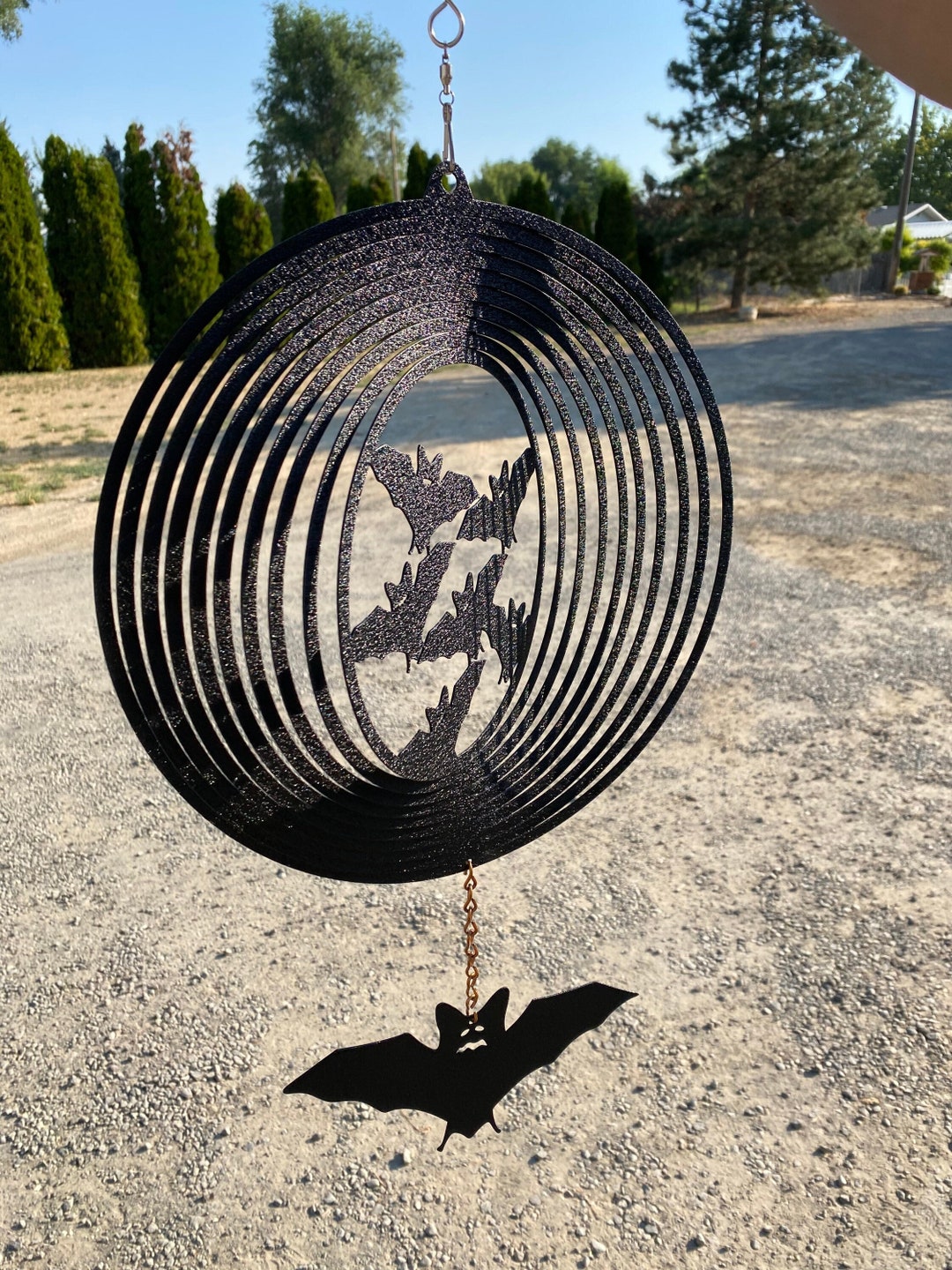 Black Bat Halloween Wind Spinner With Bat Stabilizer, Halloween ...