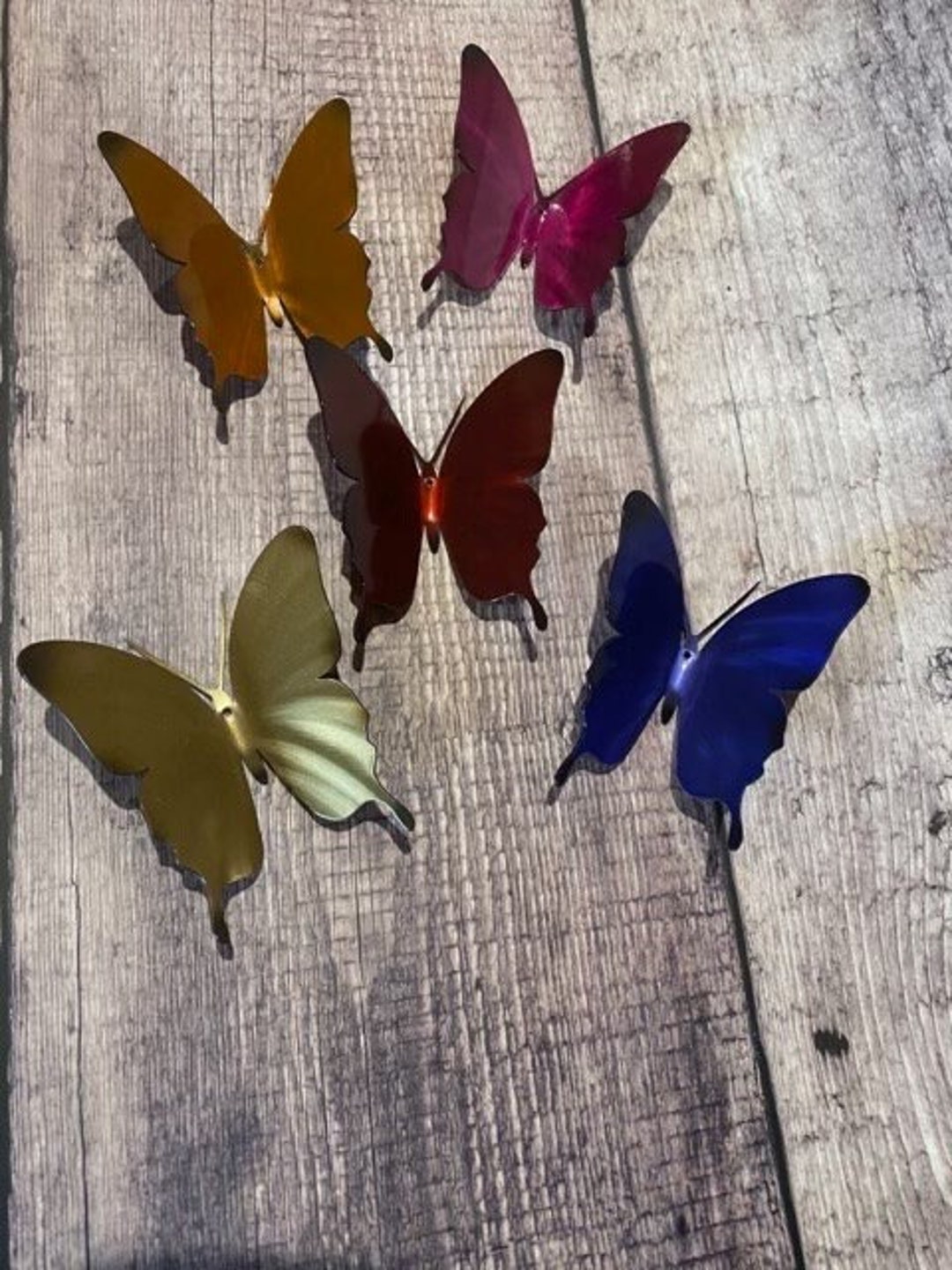 Metal Butterfly Set of 5 NEW Colors, Monarch Butterfly, Metal Wall ...