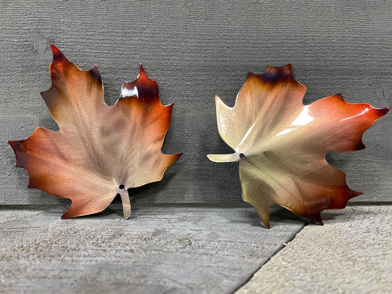 Maple Leaf Metal Wall Hanging Metal Leaf Art Autumn Wall - Etsy