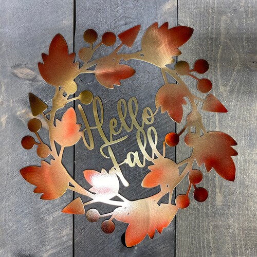 Autumn Decor Fall Decor Hello Fall Decor Rustic Metal Wall - Etsy