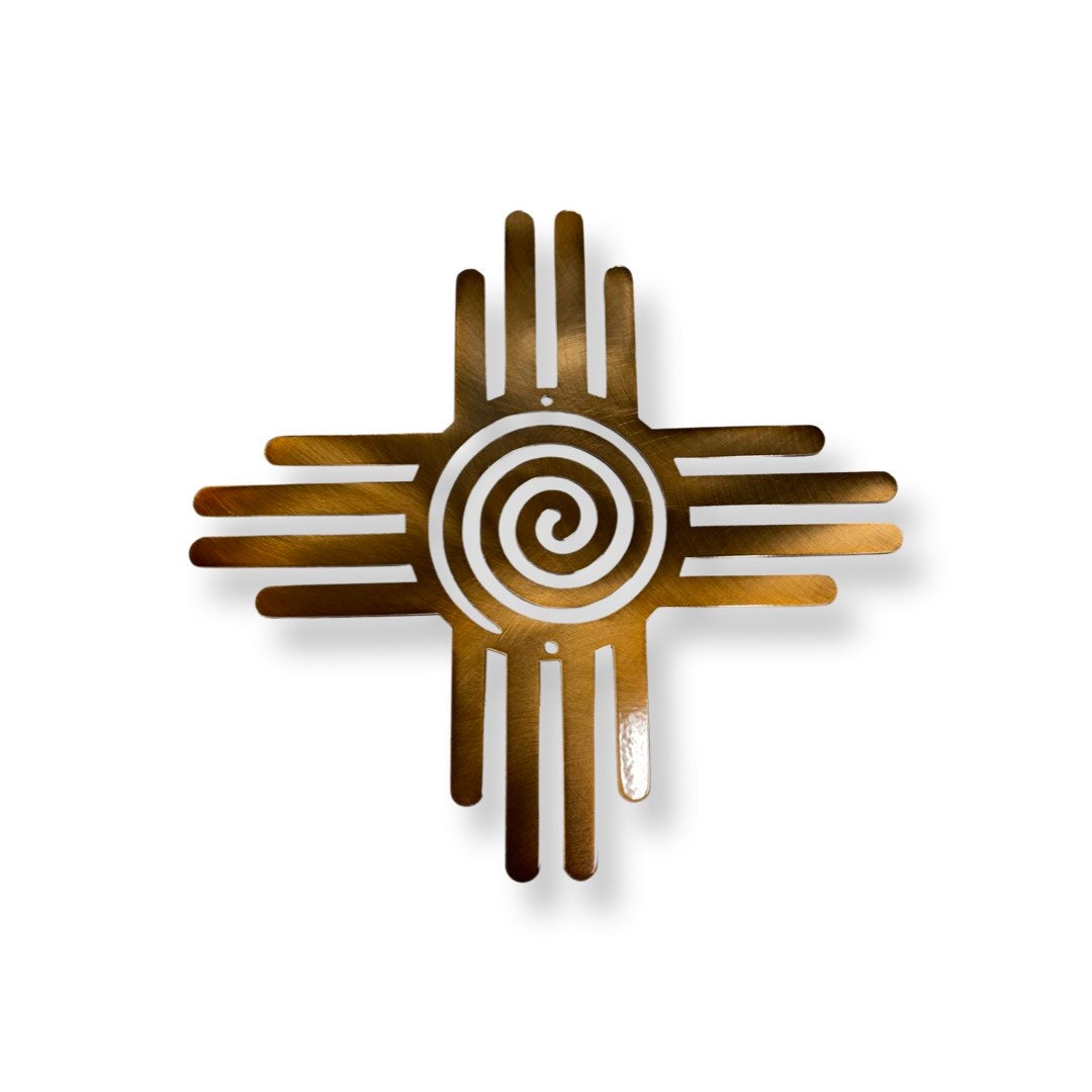 Zia With Swirl Sun Metal Wall Hanging, Southwestern Art, South West ...