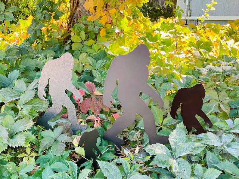 Bigfoot Metal Yard Stake, Sasquatch Decor, Garden Decor, Metal Garden ...