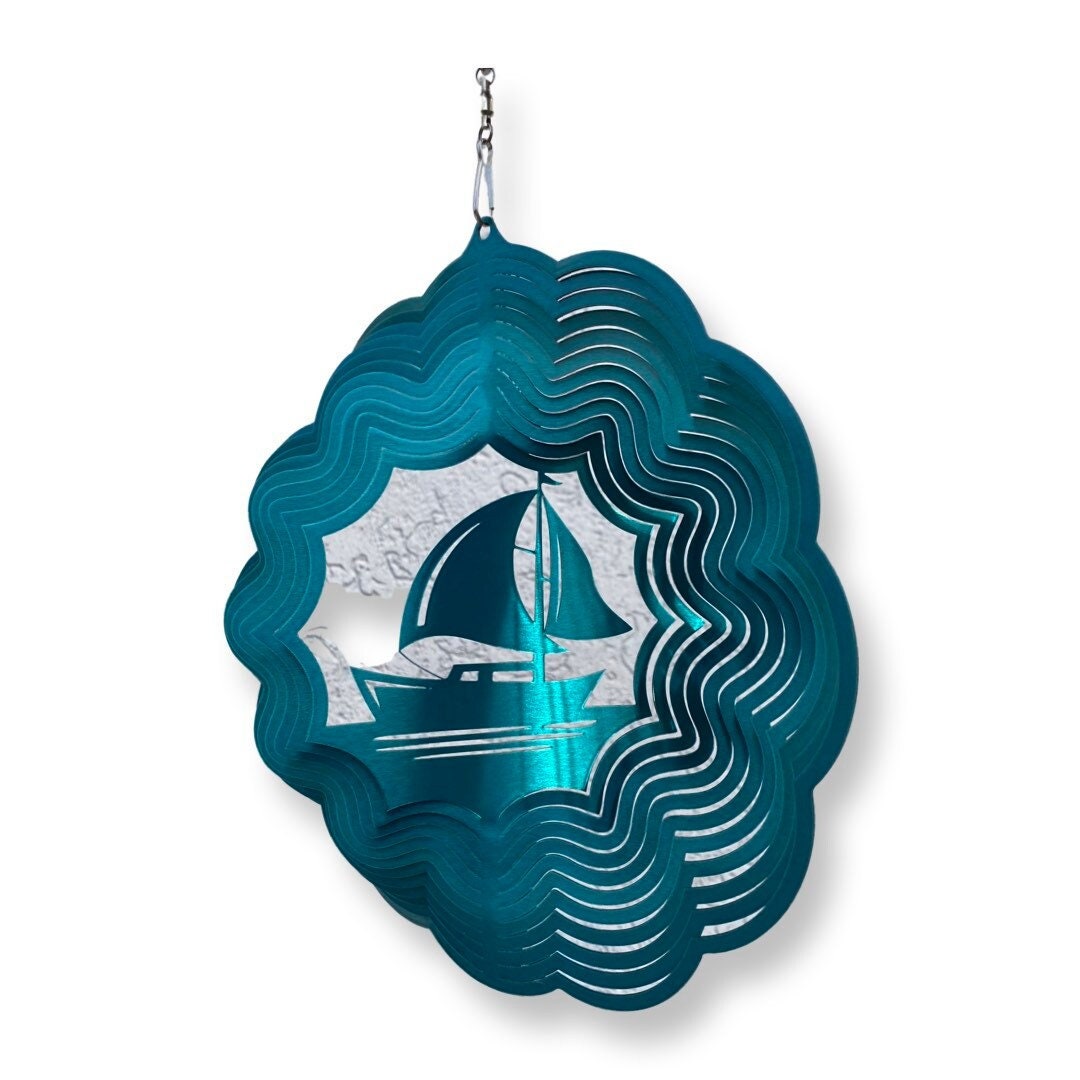 Sailboat Wind Spinner, Sailing Wind Spinner, Gift for Sailor, Coastal ...