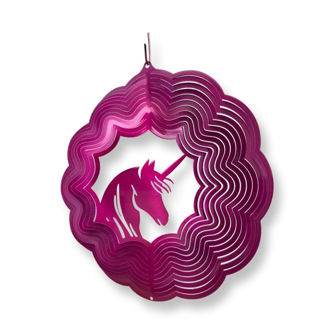 Unicorn Wind Spinner, Unicorn Art, Metal Unicorn Wind Spinner - Etsy