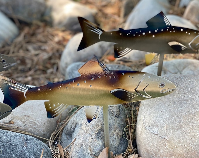 Jumping Trout Northwoods Metal Wall Art - Etsy