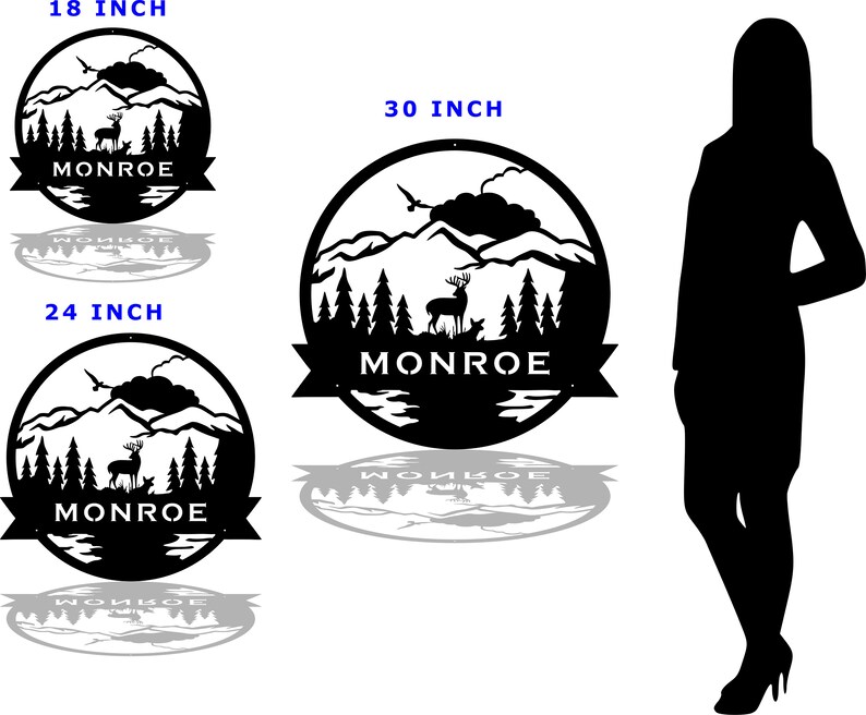 Buck and Doe Monogram Family Name Metal Wall Hanging | Etsy