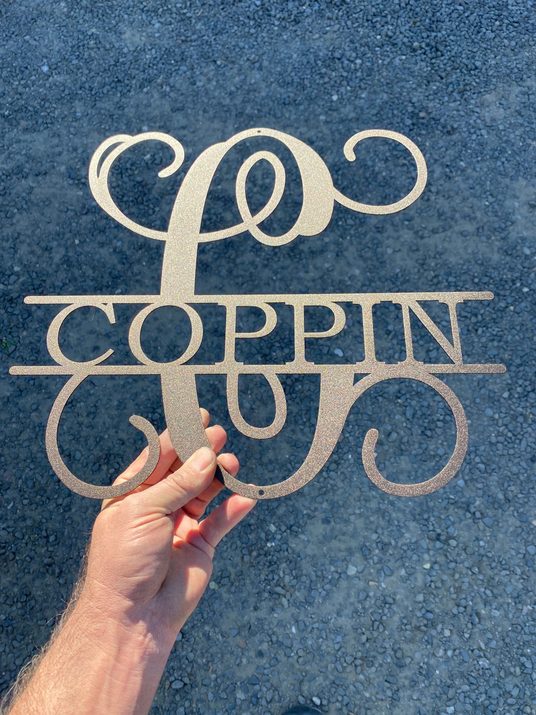 Modern Fancy Vine Split Style Name Sign, Last Name Sign, Stylish ...