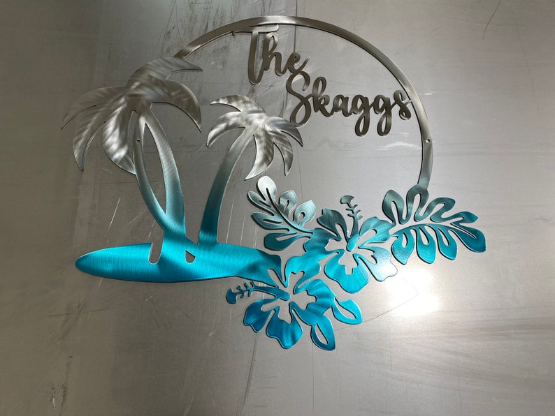 Hawaiian Coastal Themed Decor Metal Decor Metal House Sign | Etsy