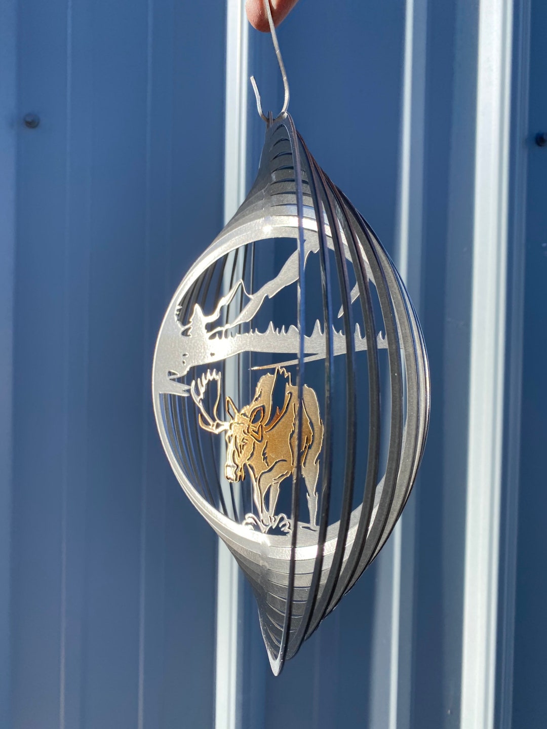 Moose Wind Spinner, Garden Decor, Wildlife Decoration, Moose Metal Art ...