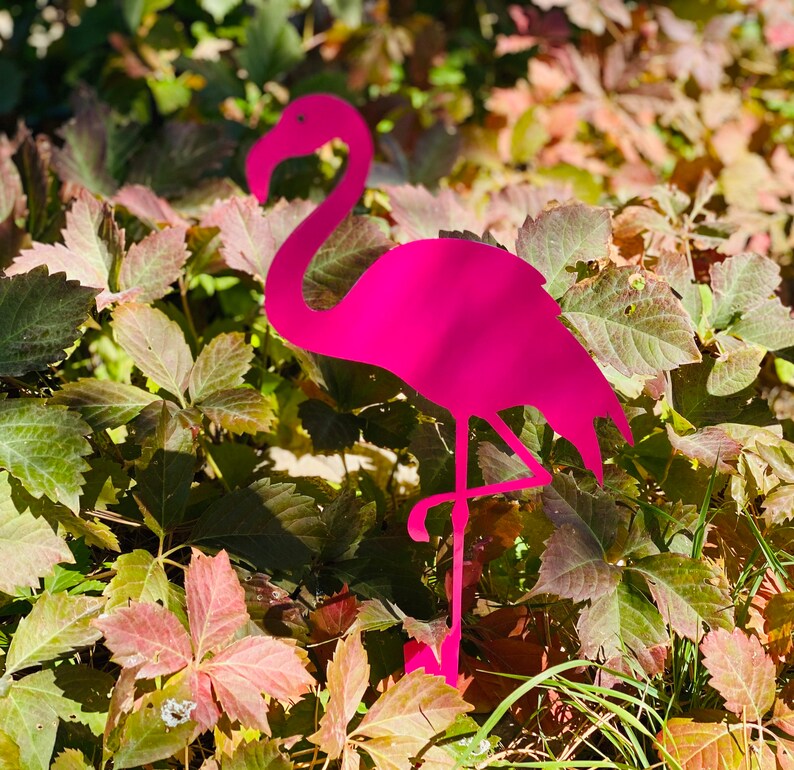 Pink Flamingo Metal Yard Stake Flamingo Garden Decor Rustic - Etsy