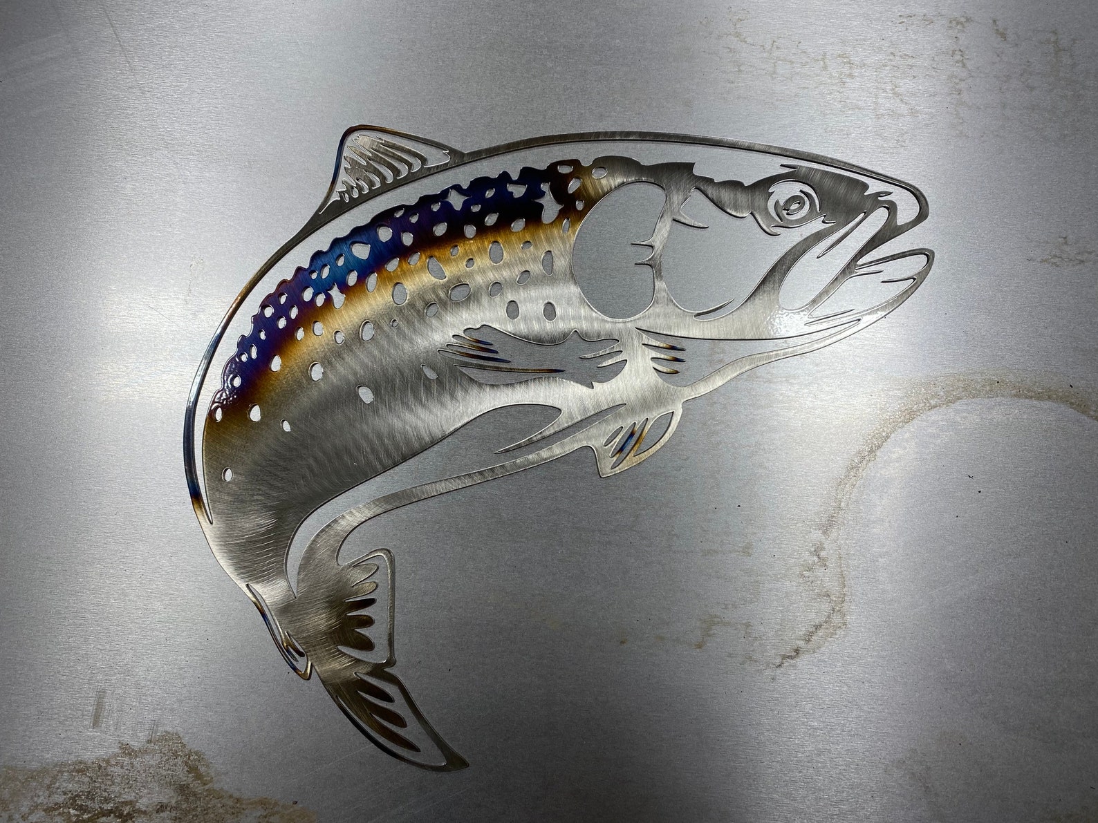 Trout Metal Art Wall Hanging, Gift for Fisherman, Rainbow Trout Art ...