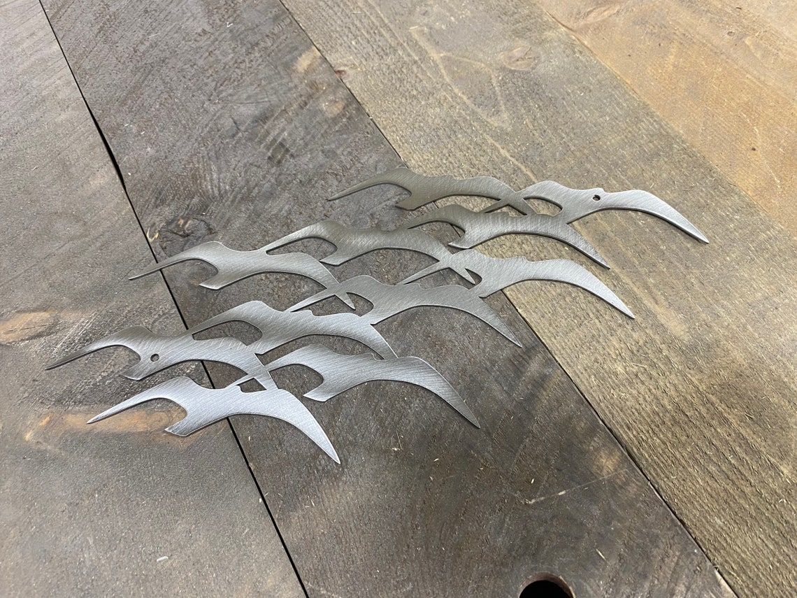 Flock of Seagulls Metal Wall Decor, Seagull Decor, Metal Bird Decor ...
