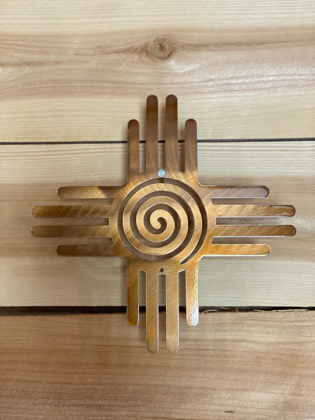 Zia With Swirl Sun Metal Wall Hanging, Southwestern Art, South West ...