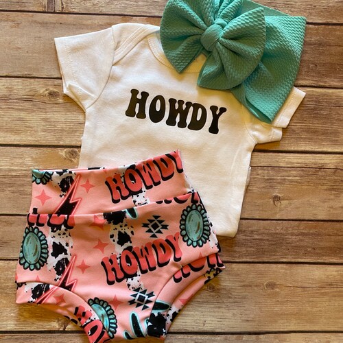 NEWHOWDY Pretty Pink Cowhide and Turquoise Baby Girl Soft - Etsy