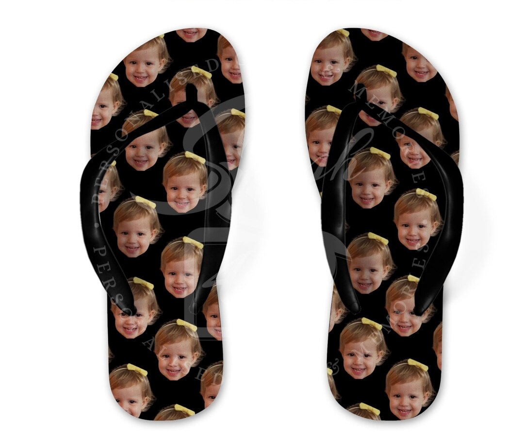 Face Flip Flops, Photo Flip Flops, Funny Flip Flops, Father's Day, Dad ...