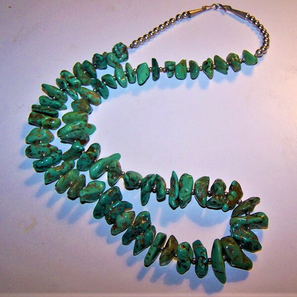Navajo Turquoise Nugget Necklace - Etsy