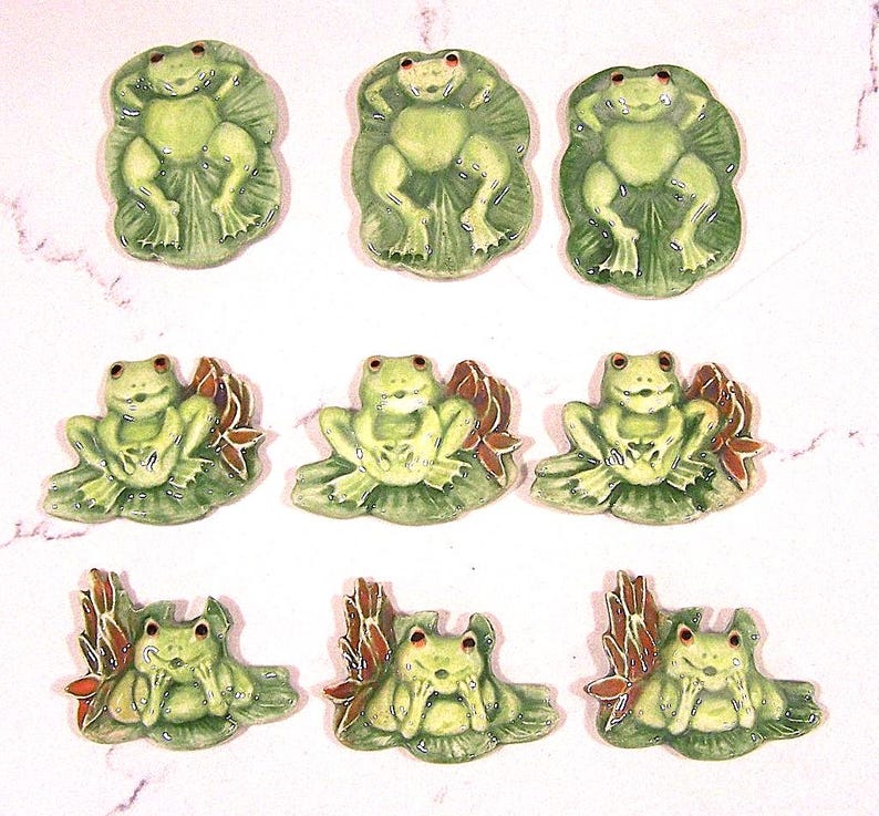 Frogs Lily Pad Ceramic Mosaic Tiles Magnet Art DIY Projects Glazed ...