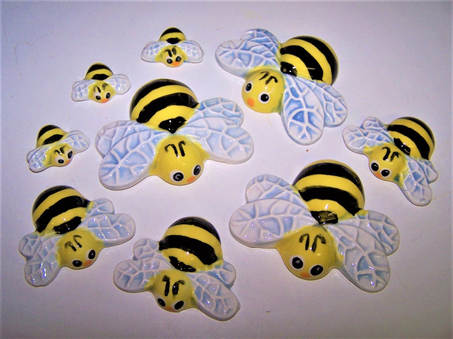 Bumble Bee Mosaic Tiles 9-Pc handmade handpainted ceramic | Etsy