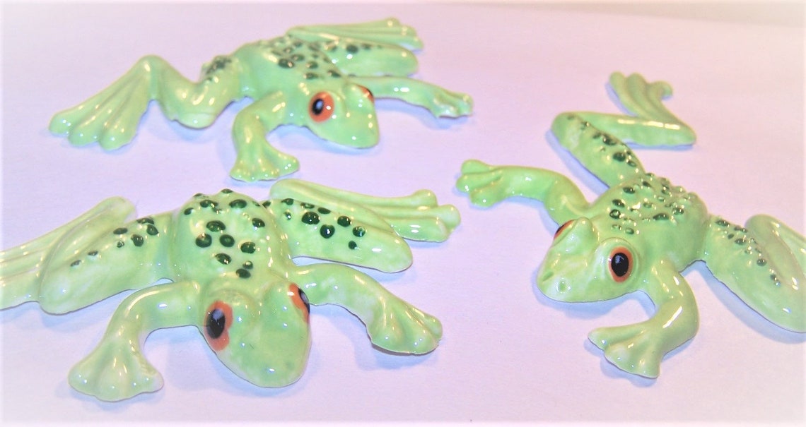 Mosaic Tiles FROGS 3 Pc Ceramic Handmade Ceramic | Etsy