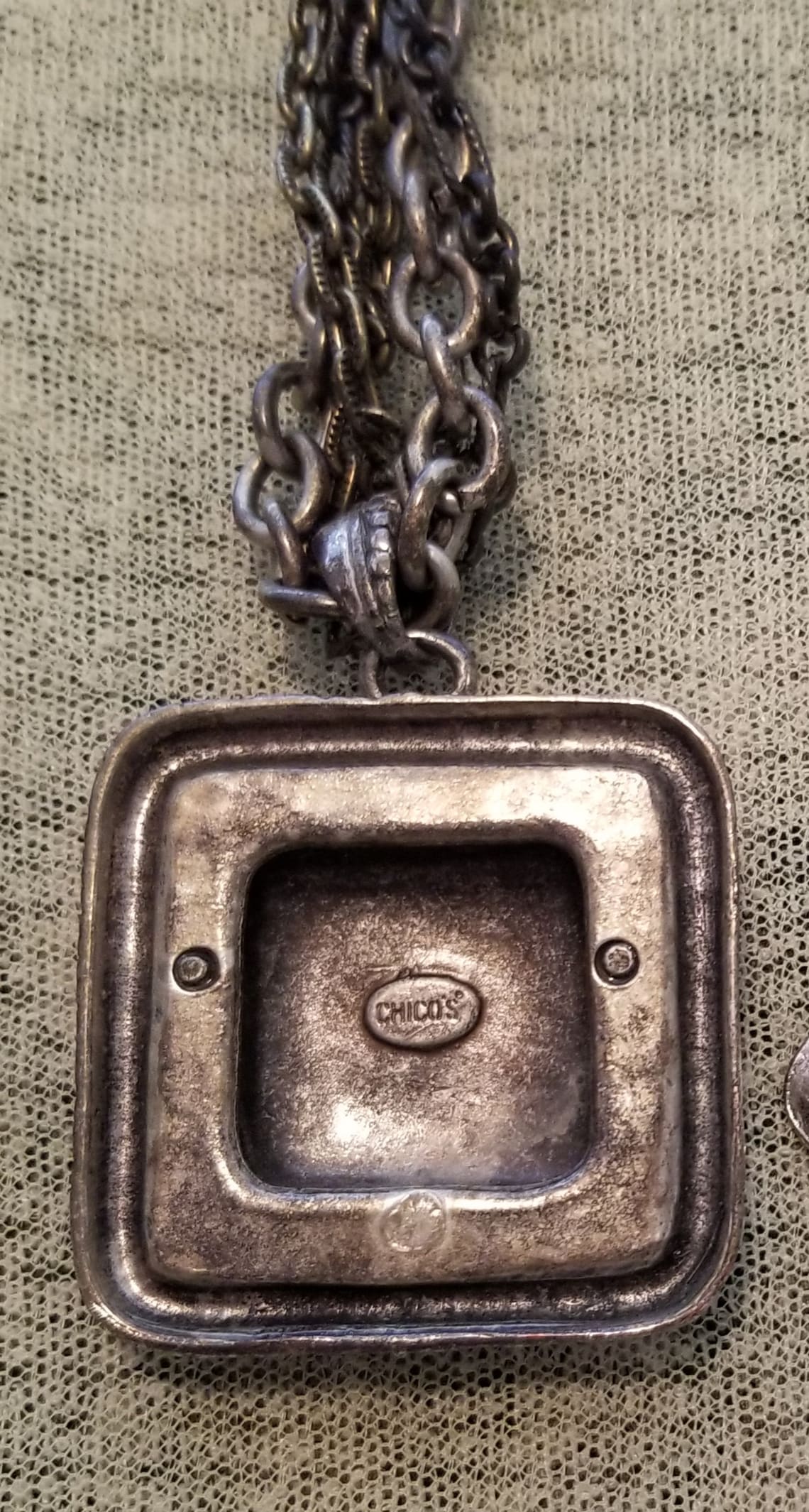 Chico's Vintage Blue Mixed Metal Statement Necklace / Artisan Style ...