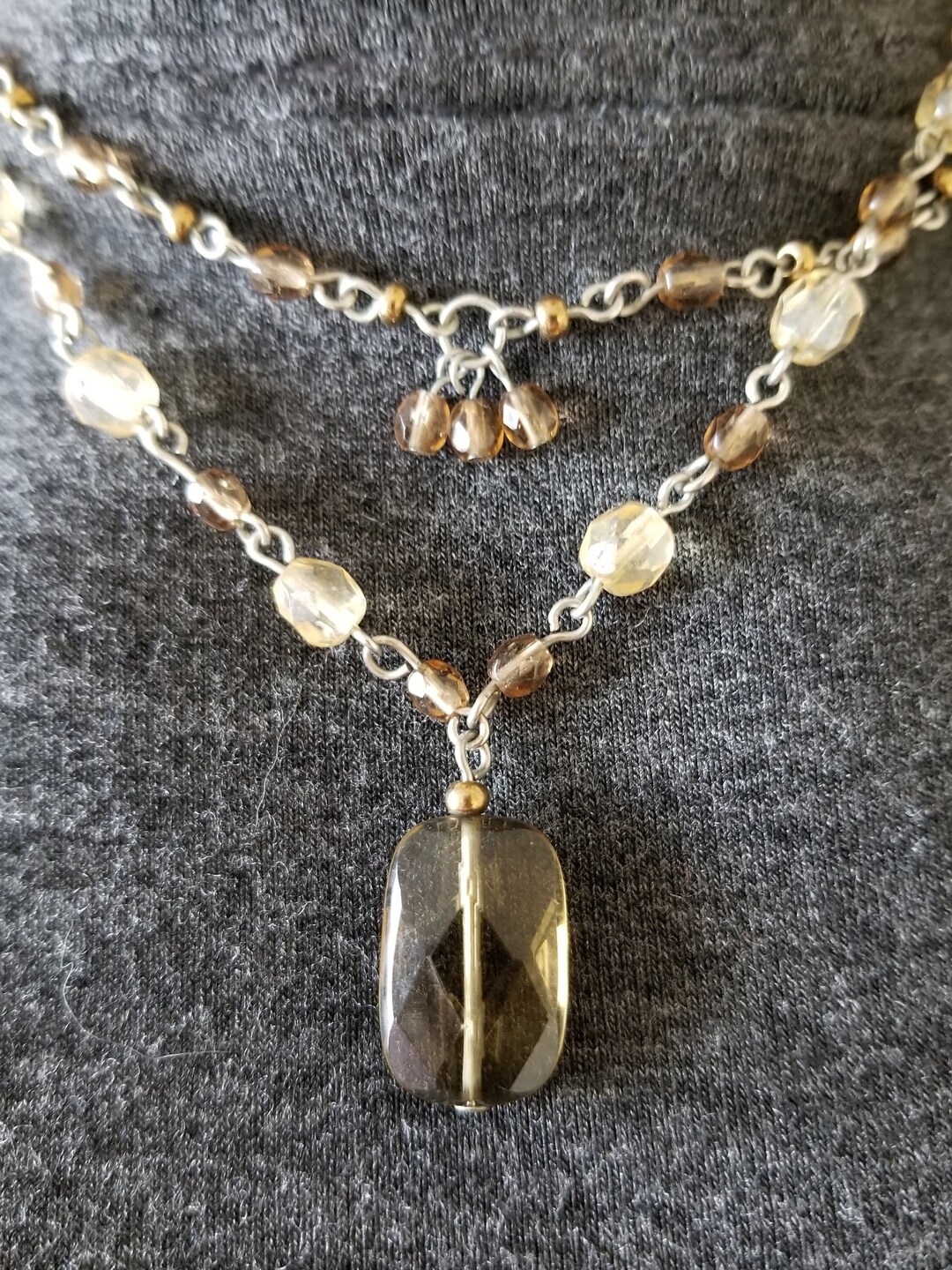 Set of 3 Necklace Parcel / Vintage Retro Long Chain Glass - Etsy