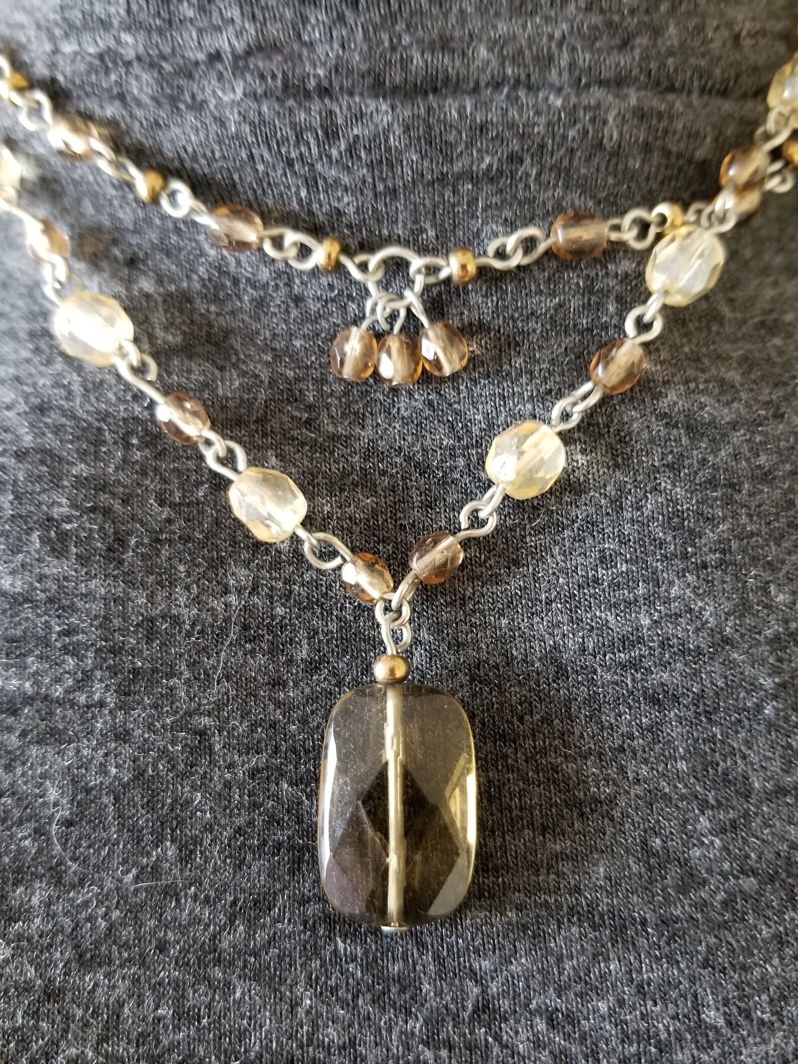 Set of 3 Necklace Parcel / Vintage Retro Long Chain, Glass Beads, Short ...