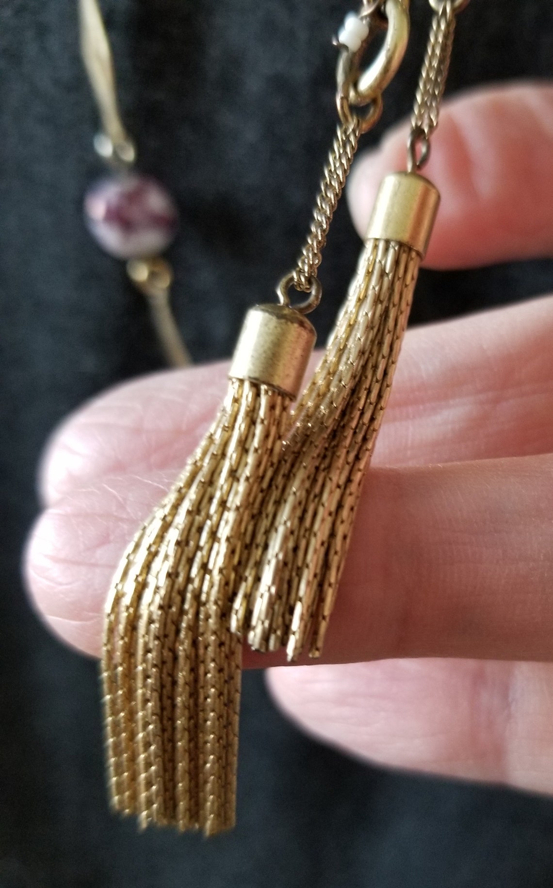 Set of 3 Necklace Parcel / Vintage Retro Long Chain, Glass Beads, Short ...