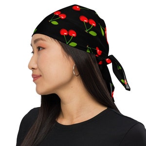Black Cherry All-over Print Bandana Black Cherry Scarf Black - Etsy