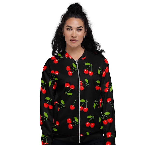 Cherry Bomber Jacket - Etsy