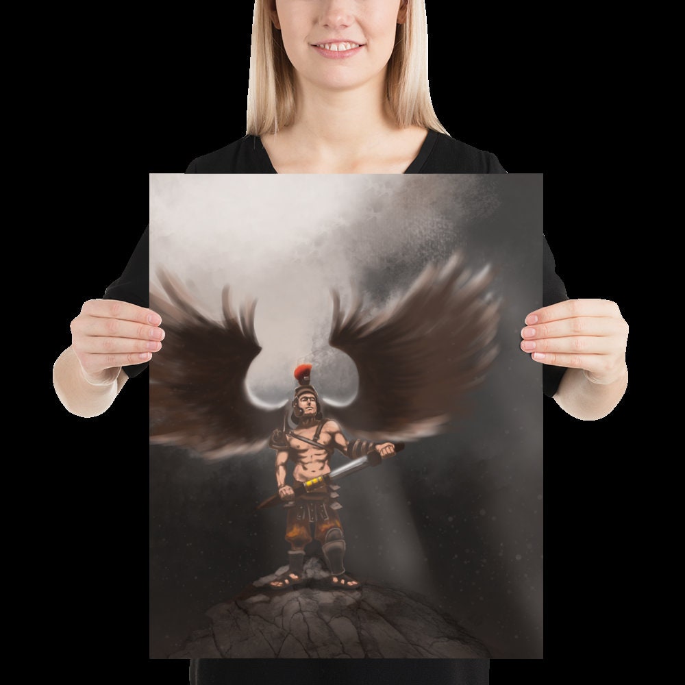 Archangel Illustration L Poster L Digital Art L Angel L Michael L ...