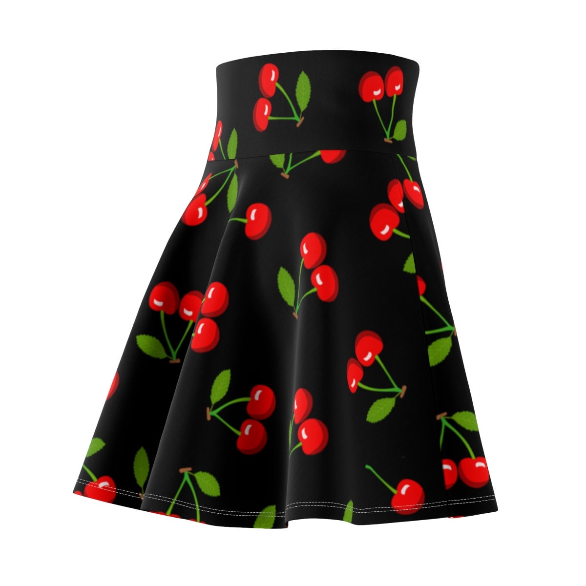 Black Cherry Women's Skater Skirt, Bing Cherry Dress, Red Cherry Skirt ...
