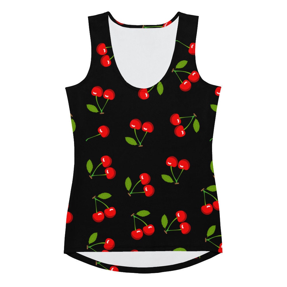 Black Cherry Sublimation Cut & Sew Tank Top, Rainier Cherry Top, Bing ...