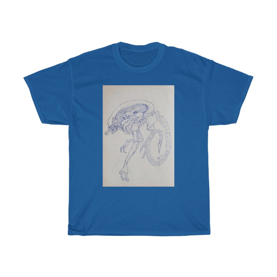 Alien Sketch Unisex Heavy Cotton T-shirt - Etsy