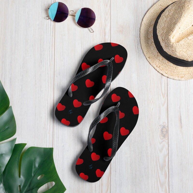 Heart Flip Flops - Etsy