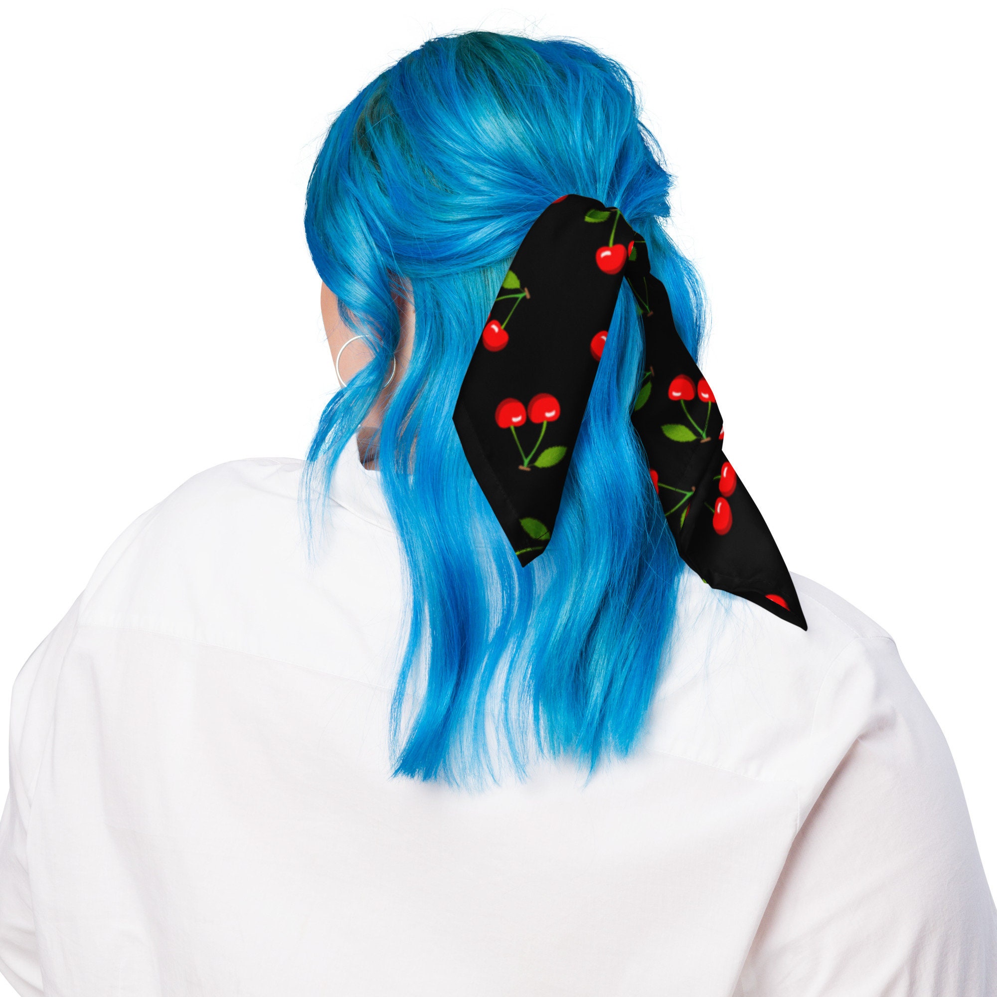 Black Cherry All-over Print Bandana Black Cherry Scarf Black - Etsy