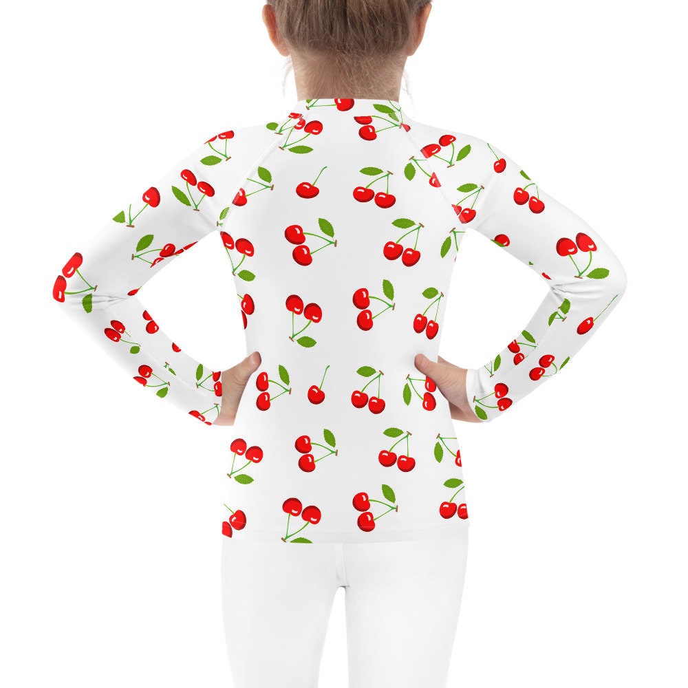 White Cherry Kids Rash Guard, Custom Rash Guard, Child Rash Guard, Bing ...