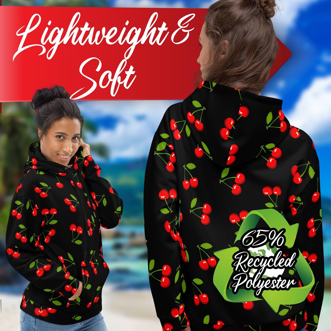 Black Cherry AOP Unisex Pullover Hoodie, Hoodie, Custom Hoodie ...