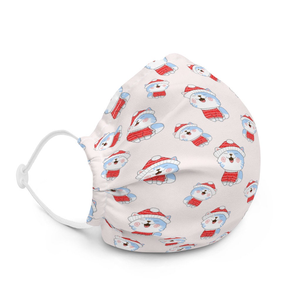 Christmas Cat Premium Face Mask - Etsy