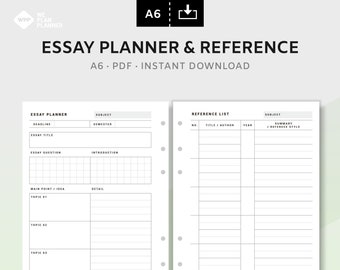 Essay Planner Printable Pack Reference/bibliography Planning - Etsy ...