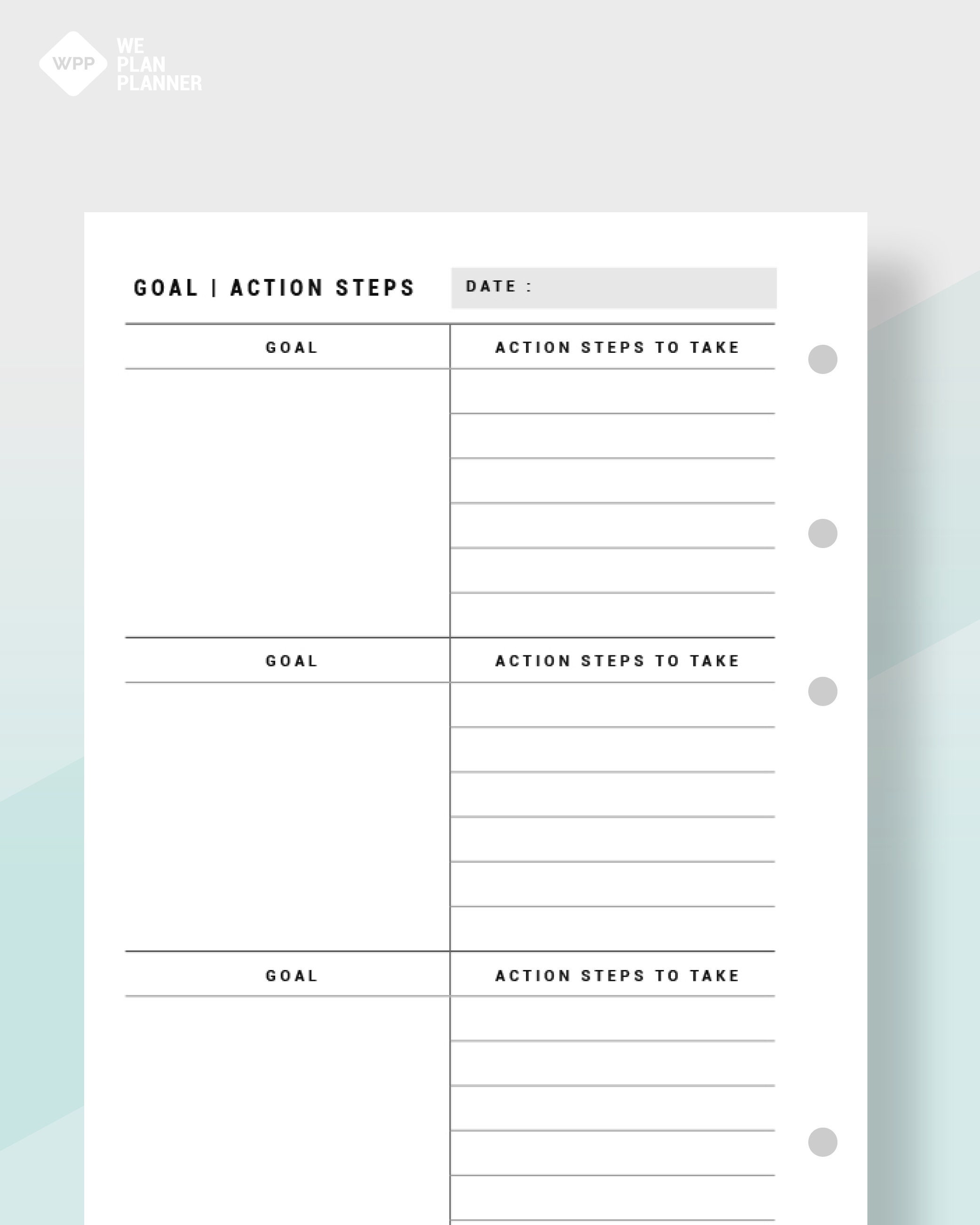 Goal Setting Planner Printable Goal Action Plan Goal Planning Goal ...