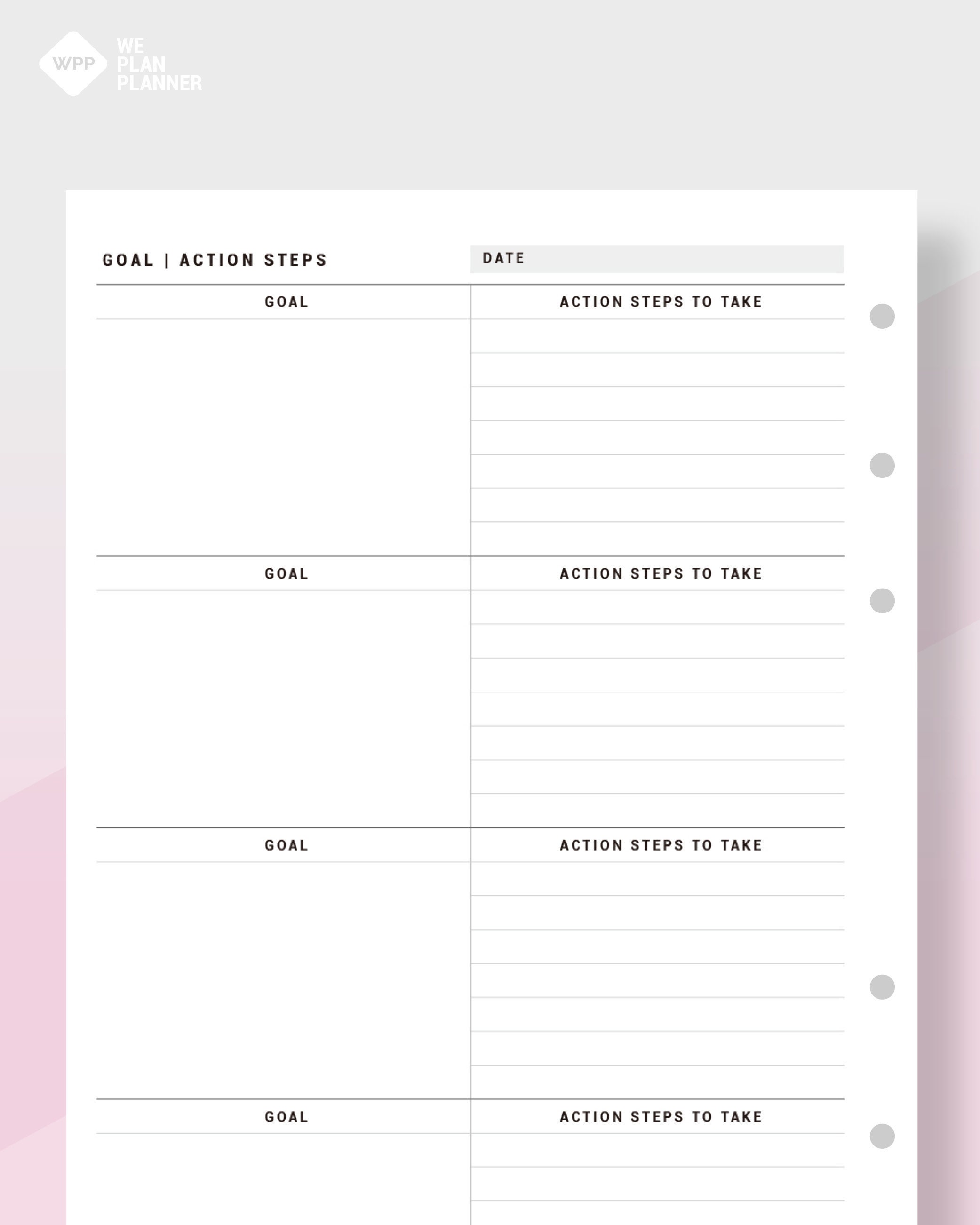 Goal Setting Planner Printable Goal Action Plan Goal Planning Goal ...