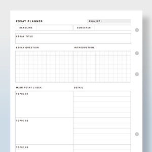 Essay Planner for Student | Printable Essay Writing Template ...