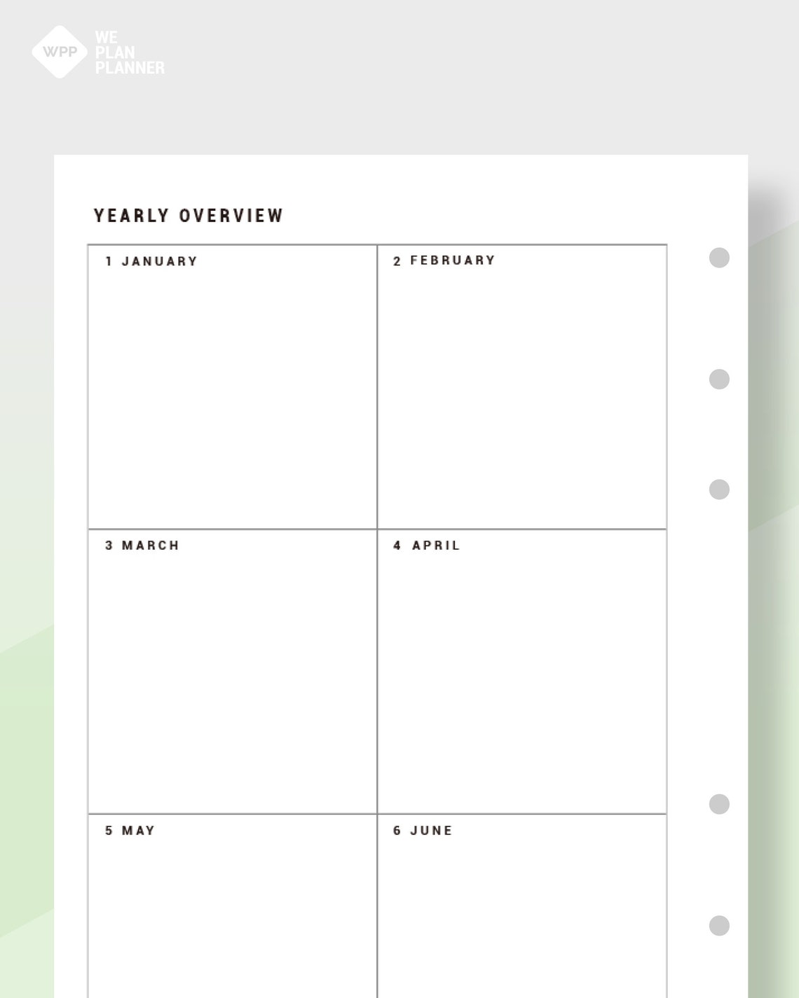 Printable 2022-2023 Yearly Overview Planner Simple Year at a Glance on ...