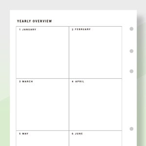 Printable 2022-2023 Yearly Overview Planner Simple Year at a Glance on ...