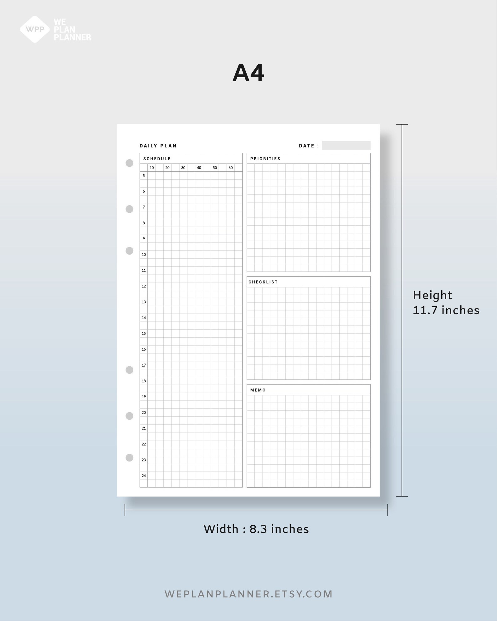 Daily Task Hourly Planner to Do List Work Planner Inserts - Etsy