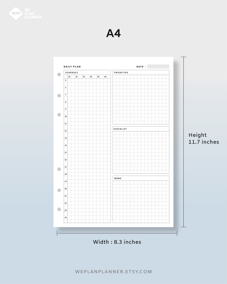 Daily Task Hourly Planner to Do List Work Planner Inserts - Etsy