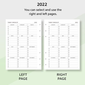 Printable 2022-2023 Yearly Overview Planner Yearly Checklist Year at a ...
