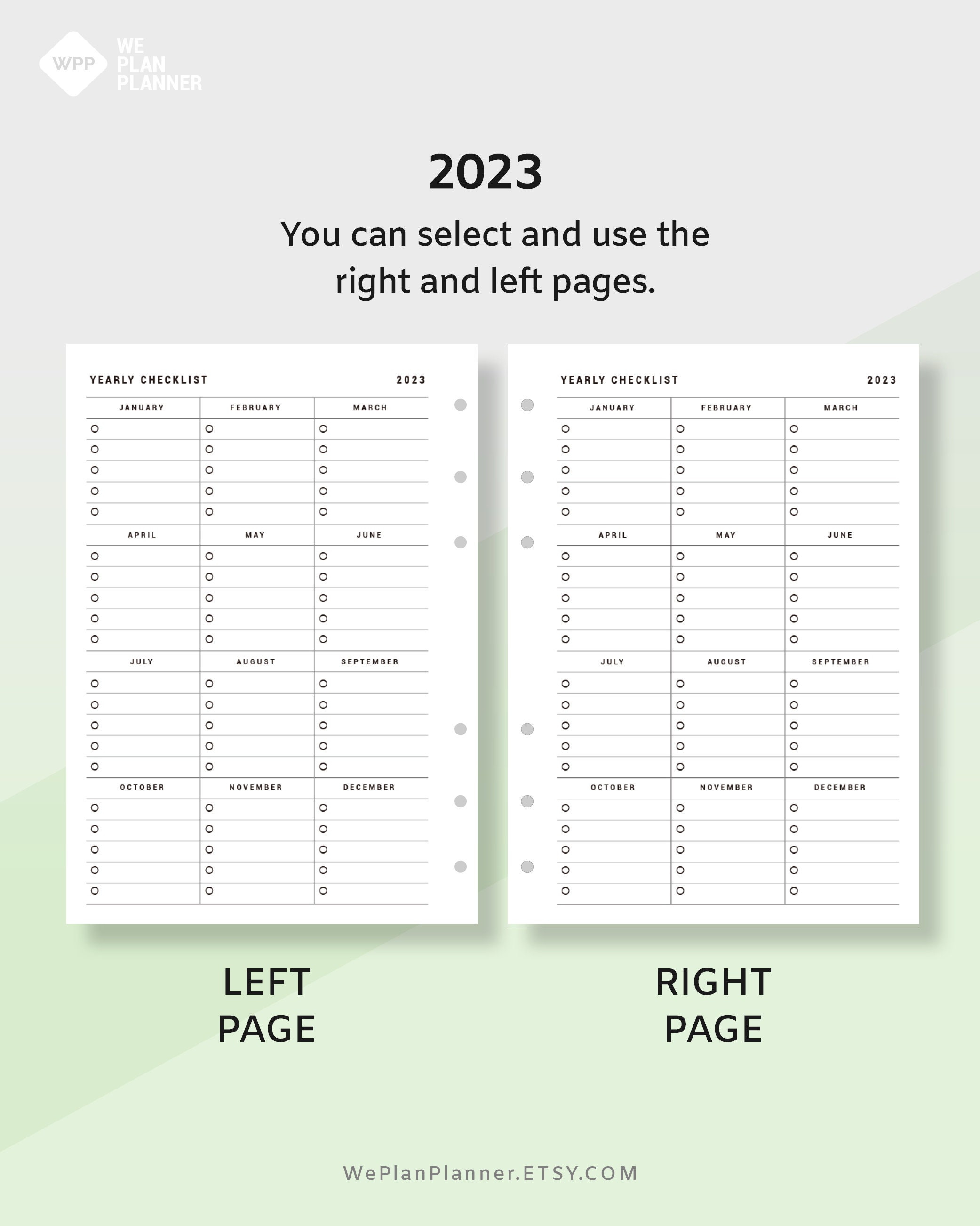 Printable 2022-2023 Yearly Overview Planner Yearly Checklist - Etsy