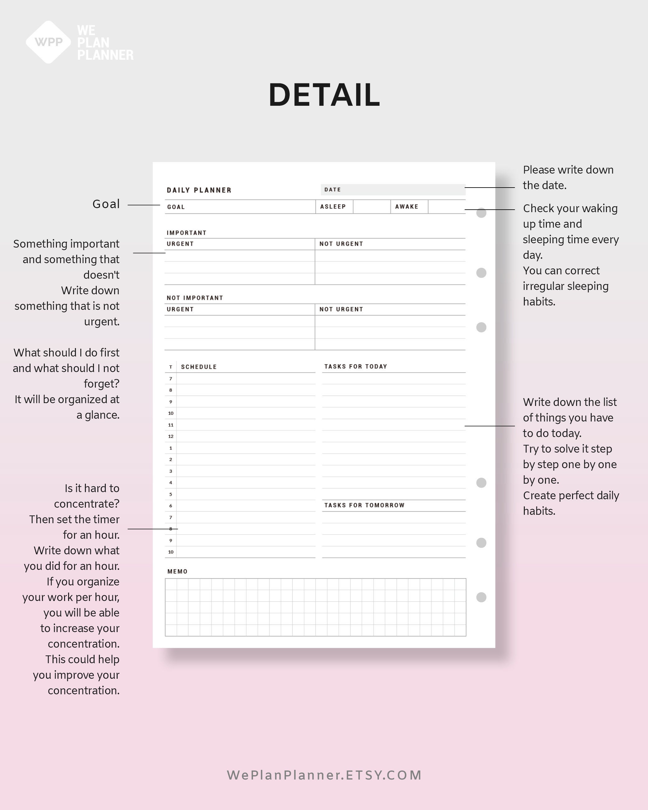 ADHD Planner Printable ADHD Daily Task Plan to Do List | Etsy